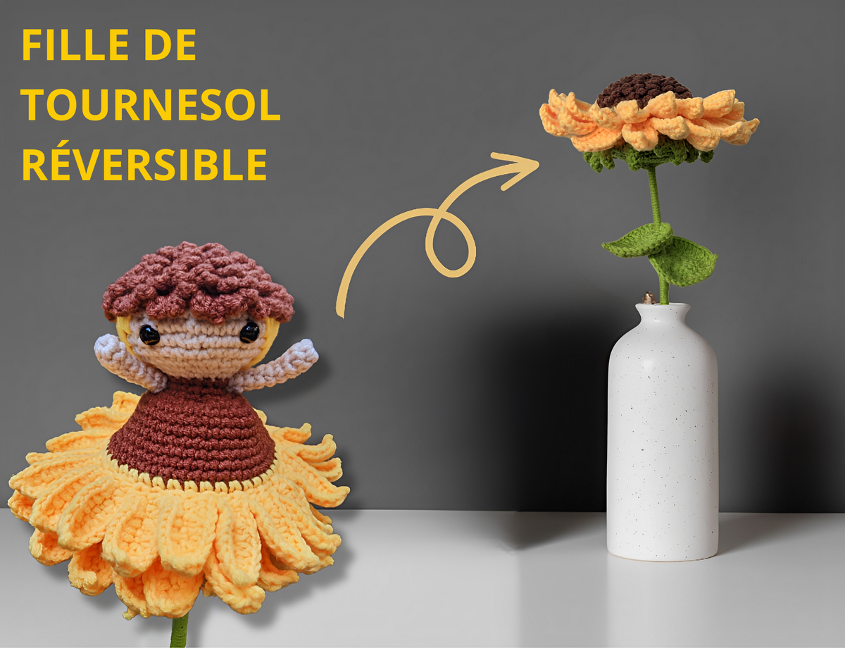 Modèle de Crochet Tournesol Réversible – Sophiecrochet